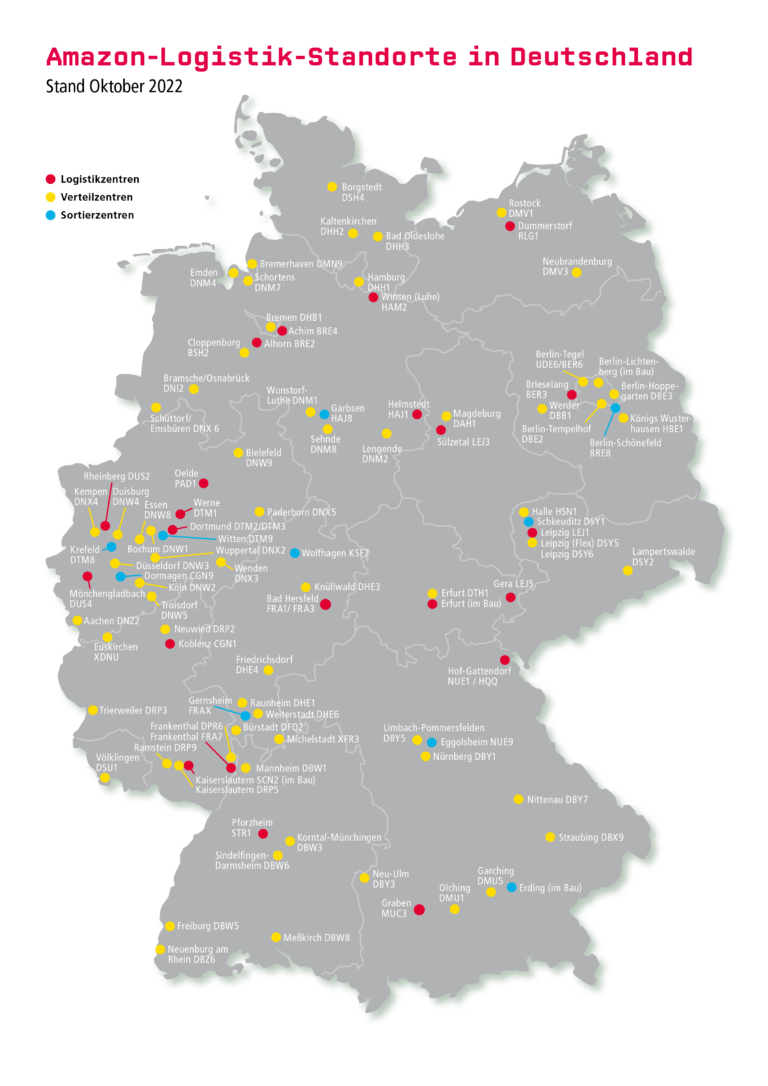 Mapping Amazon: Karte der deutschen Amazon Standorte überarbeitet ...